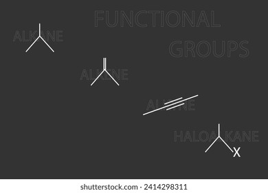 Functional Groups Halogen Molecular Skeletal Chemical Stock Vector ...
