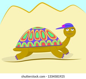 Funny Cartoon Turtle Cap Vector Image Stock Vector (Royalty Free ...