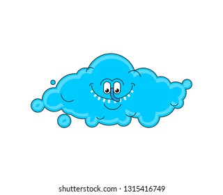 Funny Cloud Cheerful Clouds Isolated Vector Stock Vector (Royalty Free ...