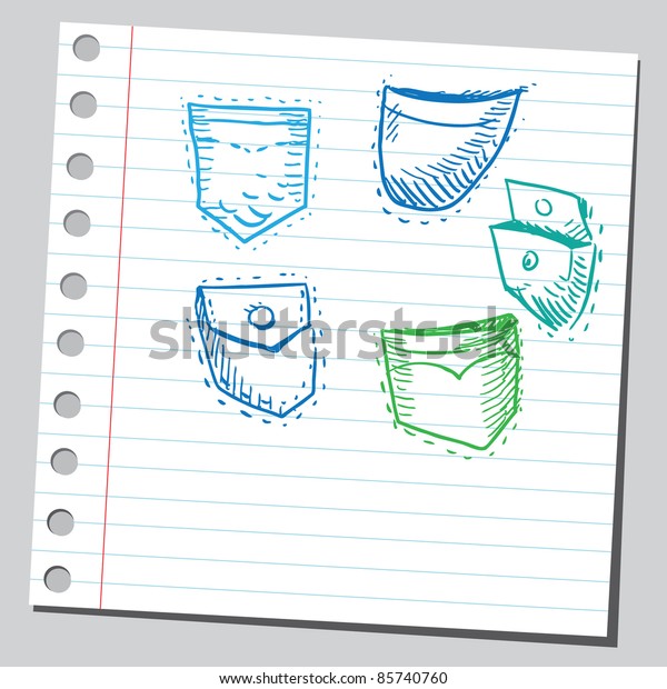 Funny Drawing Pockets Stock Vector (Royalty Free) 85740760 | Shutterstock