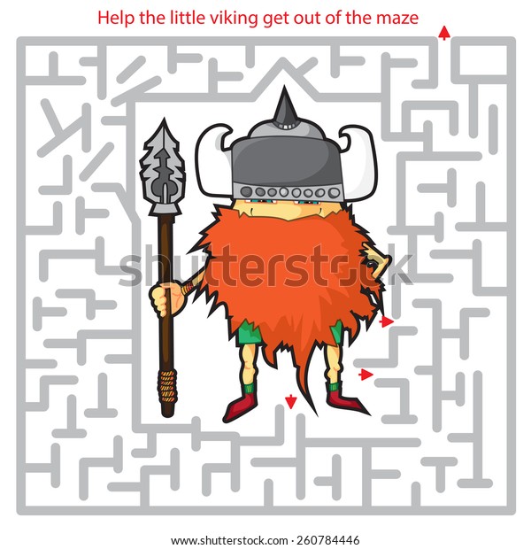 Funny Labyrinth Help Viking Get Out Stock Vector (Royalty Free ...