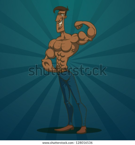 Funny Macho Man 01 Vector Stock Vector (Royalty Free) 128016536 ...