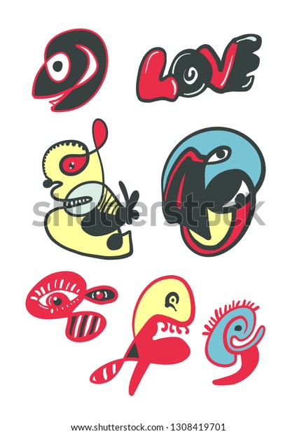 Funny Vector Characters: เวกเตอร์สต็อก (ปลอดค่าลิขสิทธิ์) 1308419701 ...