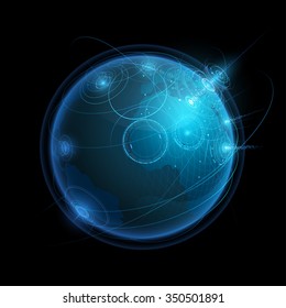 Futuristic Earth Map Stock Vector (Royalty Free) 350501891 | Shutterstock