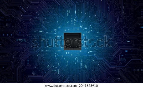 Futuristic Microchip Processor Lights On Blue Stock Vector (Royalty Free) 2041648910 | Shutterstock