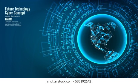 Futuristic Technology Connection Structure Vector Abstract Stock Vector ...