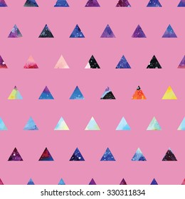 Galaxy Seamless Pattern Triangles Geometric Shapes Stock Vector ...