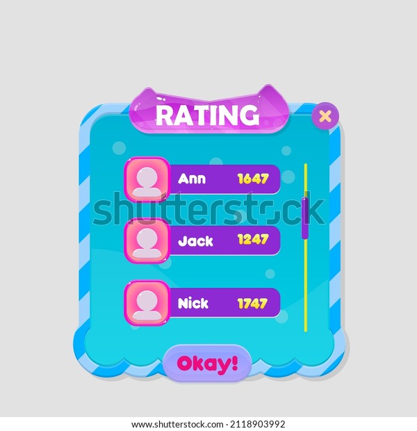 Game Ui Window Rating Chart Users Stock Vector (Royalty Free ...