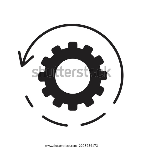 Gear Reprocessing Sign Icon Update Cycle Stock Vector (Royalty Free ...
