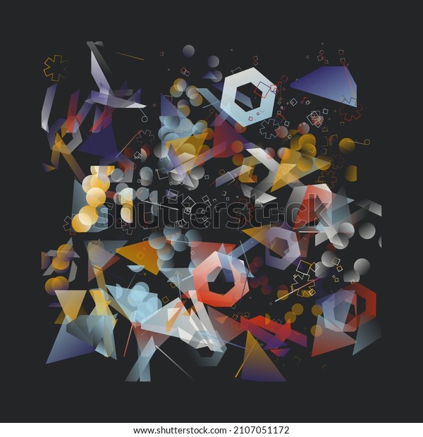 Generative Design Artwork Graphics Bizarre Computer Stock Vector ...