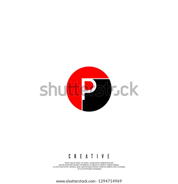 Geometric Circle Red Black P Logo Stock Vector (Royalty Free ...