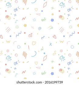 Geometric School Vector Seamless Pattern Stock Vector (Royalty Free ...