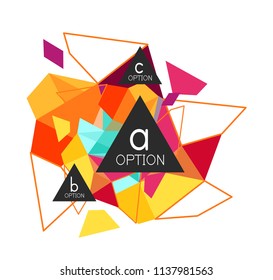Geometric Triangle Infographics Workflow Layout Diagram Stock Vector ...