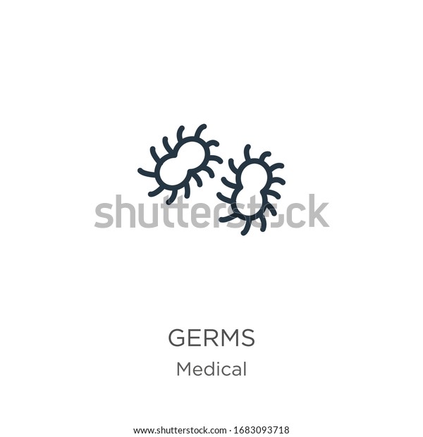 Germs Icon Thin Linear Germs Outline Stock Vector (Royalty Free ...