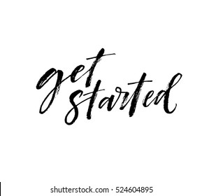 Get Started Postcard Hand Drawn Positive Stock Vector (Royalty Free ...