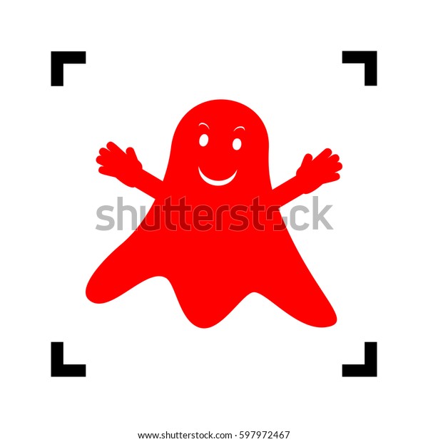 Ghost Isolated Sign Vector Red Icon Stock Vector (Royalty Free ...