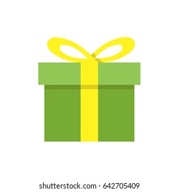 Green Gift Box Flat Style Design Stock Vector (Royalty Free) 2404610747 ...