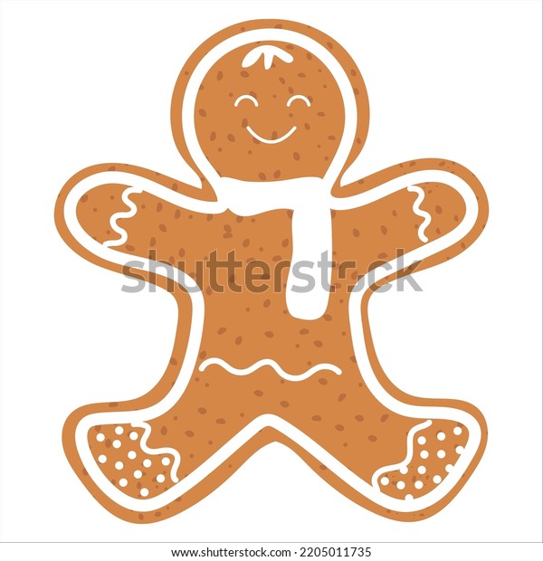 Gingerbread Man Biscuits Shape Man White Stock Vector (Royalty Free ...