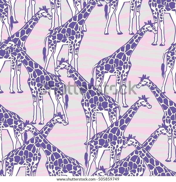 Giraffe Pattern Vector Illustration Stock Vector (Royalty Free ...