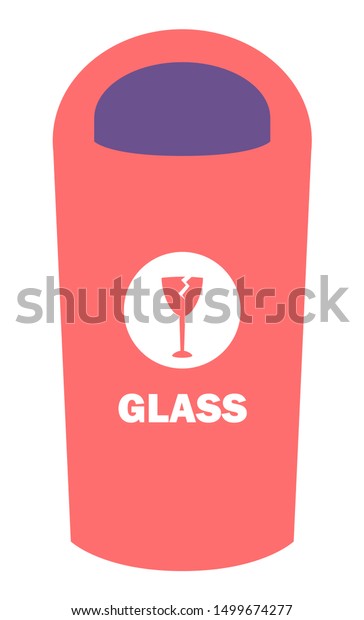 Glass Dustbin Isolated Container Sorting Garbage Stock Vector (Royalty ...