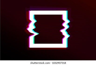 Glitch Effect Triangle Frame Vector Illustration Stock Vector (Royalty ...