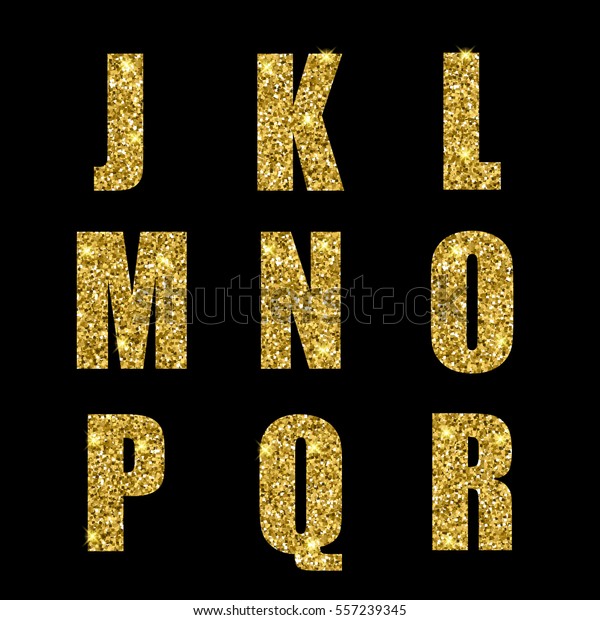 Glitter Alphabet Made Gold Shiny Confetti Stock Vector (Royalty Free ...