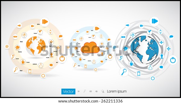 Global Computer Network Stock Vector (Royalty Free) 262211336 ...