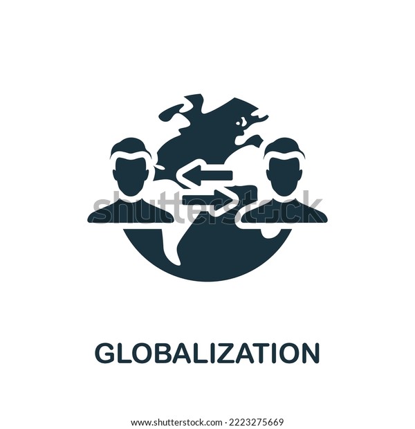 Globalization Icon Monochrome Simple Company Structure Stock Vector ...