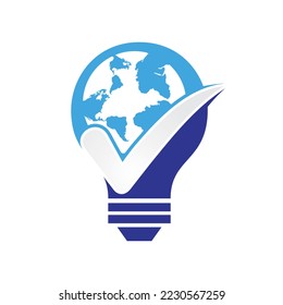 Globe Check Vector Logo Design Tick Stock Vector (Royalty Free ...