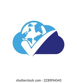 Globe Check Vector Logo Design Tick Stock Vector (Royalty Free ...