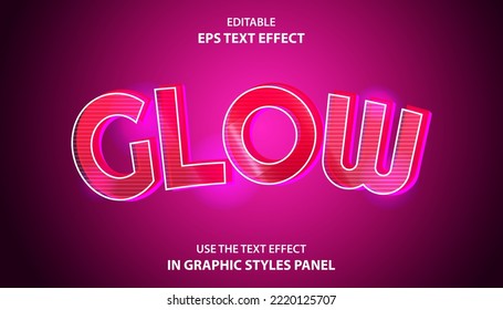 Glow Editable Text Effect Template Pink Stock Vector (Royalty Free) 2220125707 | Shutterstock
