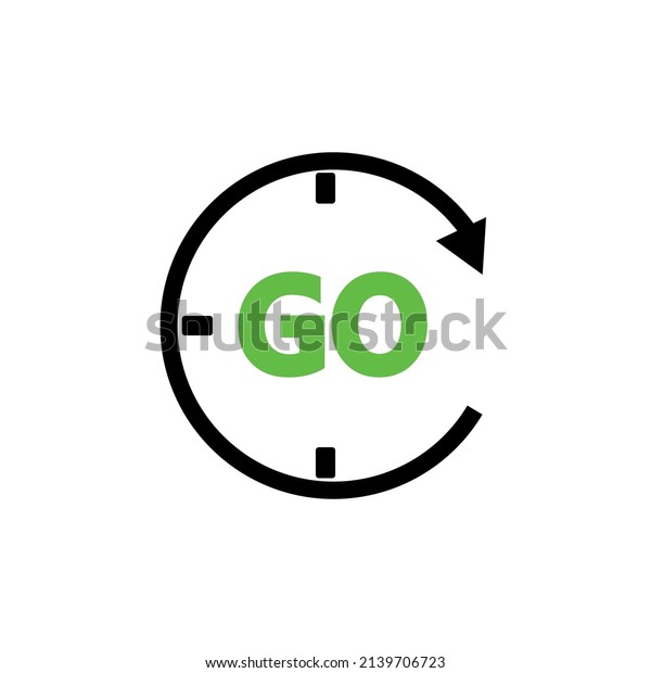 Go Clock Timer Icon Illustration Flat Stock Vector (Royalty Free ...