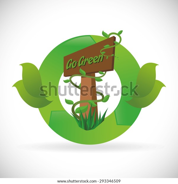 Go Green Digital Design Vector Illustration Stock Vector (Royalty Free ...