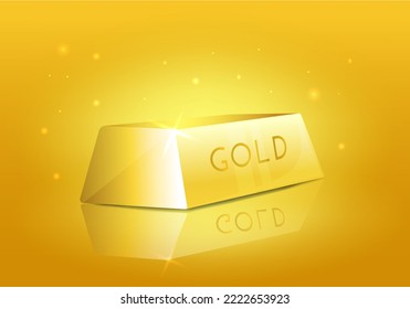 Gold Bar Shining Ingot Gold On Stock Vector (Royalty Free) 2222653923 | Shutterstock