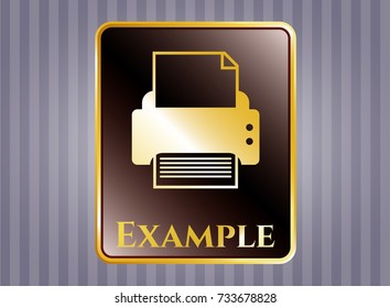 Gold Emblem Printer Icon Example Text Stock Vector (Royalty Free ...