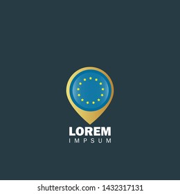 Gold Eu Flag Icon Marker Map: vector de stock (libre de regalías) 1432317131 | Shutterstock