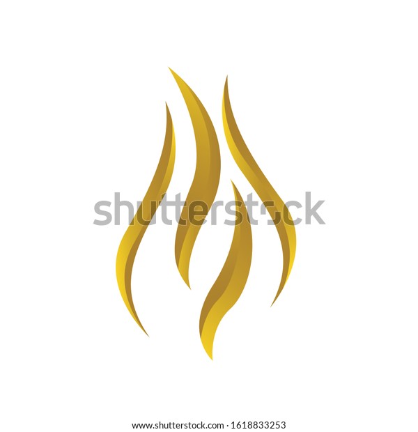 Gold Fire Flames Logo Vector Design: vector de stock (libre de regalías ...