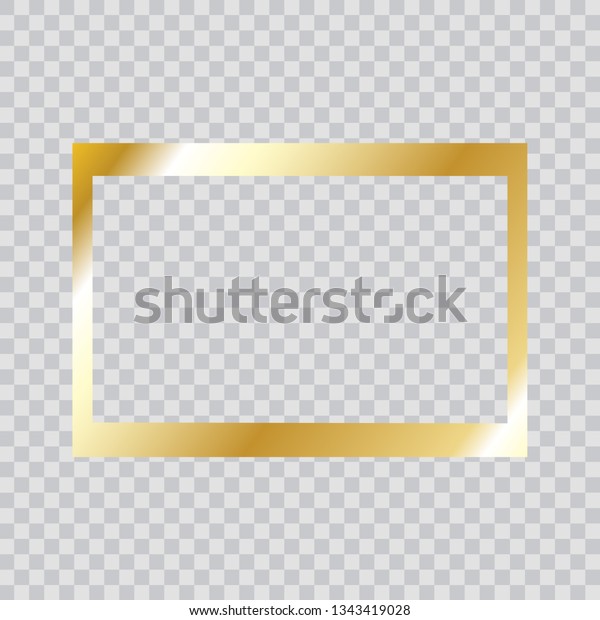 Gold Frame Vector Trendy Rectangle Border Stock Vector (Royalty Free ...