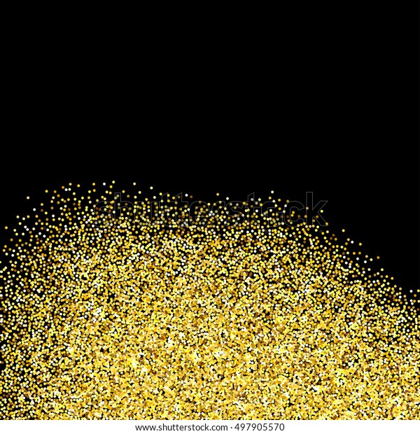 Gold Glitter Texture Border Over Black Stock Vector (Royalty Free ...