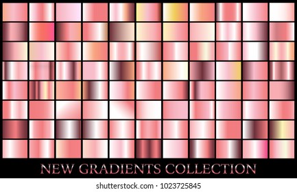 Set Rose Gold Gradients Collection Foil Stock Vector (Royalty Free ...