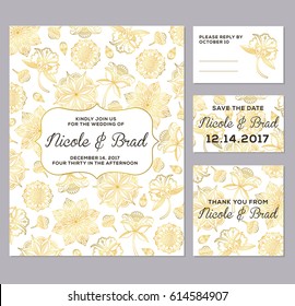 Vintage Wedding Invitation Templates Cover Design Stock Vector (Royalty ...