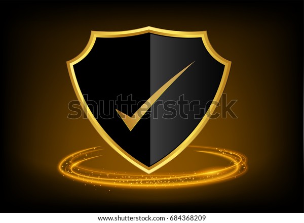 Golden Check Mark Icon Tick Symbol Stock Vector (Royalty Free ...
