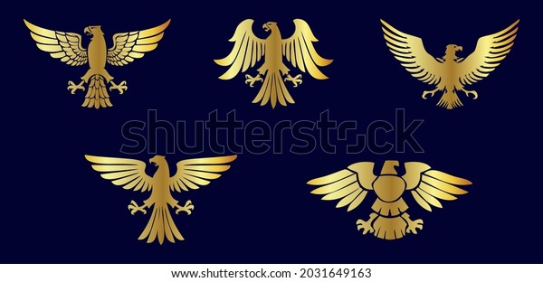 Golden Eagle Vector Element Set On Stock Vector (Royalty Free ...