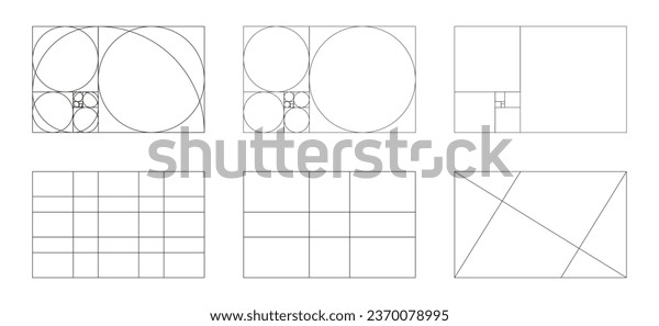 Golden Ratio Template Set Method Golden Stock Vector (Royalty Free ...