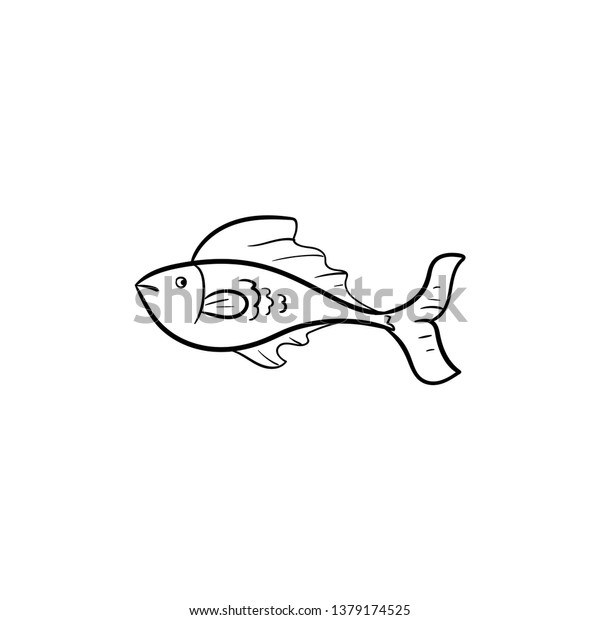 Goldfish Doodle Vector Drawing Stock Vector (Royalty Free) 1379174525 ...