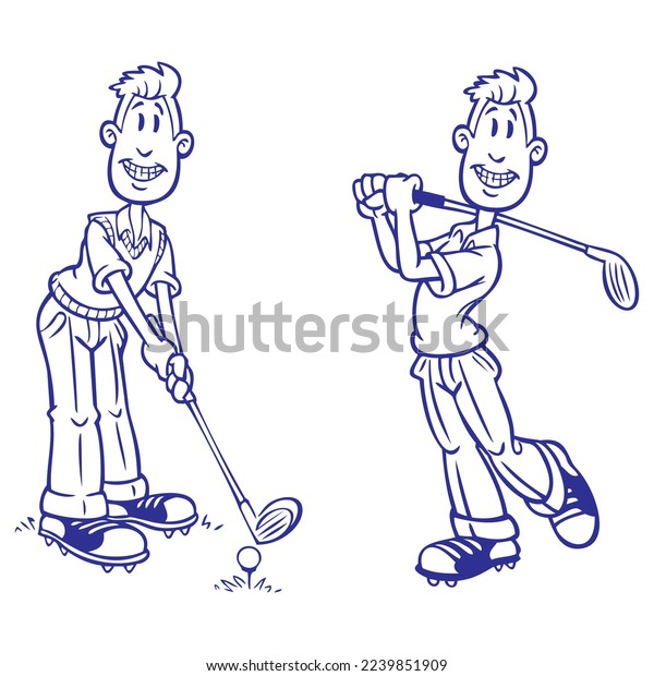 Golf Player Cartoon Character Vector Illustration Stock Vector (Royalty ...
