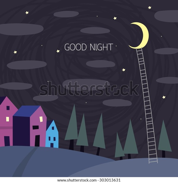 Good Night Vector Card Stock Vector (Royalty Free) 303013631 | Shutterstock