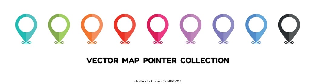 Gps Map Pointer Set Colorful Vector Stock Vector (Royalty Free) 2214890407 | Shutterstock