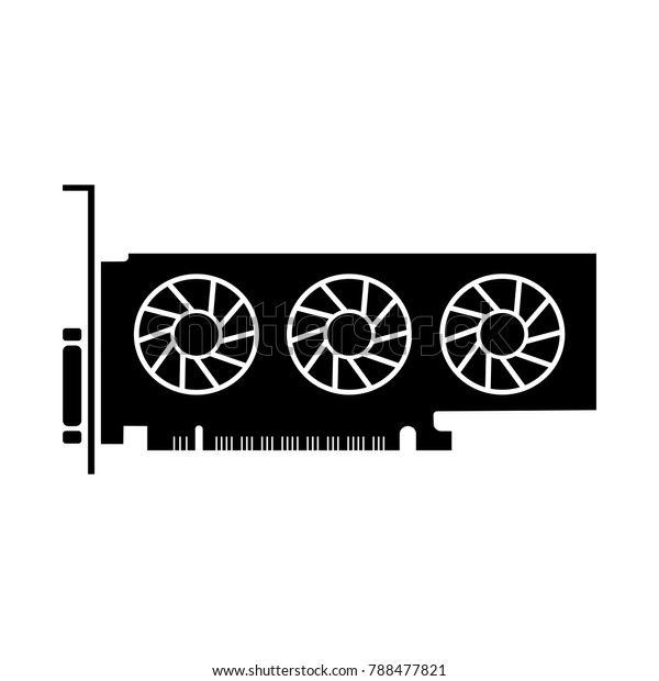 Gpu Videocard Vector Icon Three Coolers: เวกเตอร์สต็อก (ปลอดค่า ...