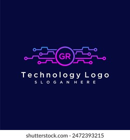 Gr Initial Monogram Technology Logo Circle Stock Vector (Royalty Free ...